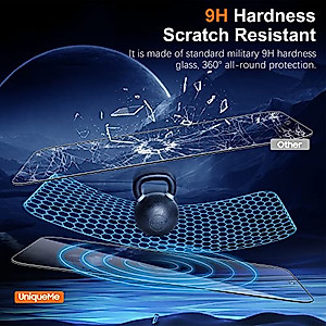 UniqueMe [3+2 Pack] for Samsung Galaxy S21 FE 5G Screen Protector, [Harder Than Natural Sapphire] Tempered Glass and Camera Lens Protector Easy Installation Scratch Resistance HD Clear Screen Cover