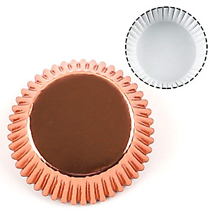 BAKHUK 500pcs Foil Cupcake Liner, Metallic Cupcake Liners - Standard Size 2 Inches Muffin Liners - 10 Colors Cupcake Wrappers for Weddings, Birthdays, Baby Showers, Party