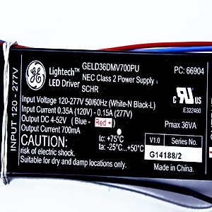 GE 66904-36 watt Output 120-277 volt Input Constant Current LED Driver (GELD36DMV700PU 66904)