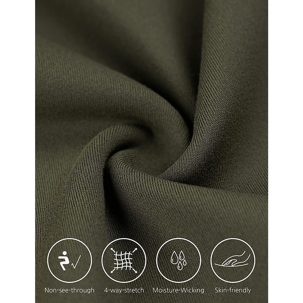 ZUTY 10"/ 5" Biker Shorts Women High Waisted with 2 Hidden Pockets Workout Athletic Running Yoga Long Shorts Army Green M