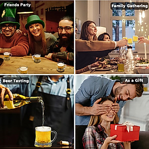 JUXINGDAZYF Mini Beer Mug Shot Glasses, Mini Beer Shot Glasses Set of 24, 2 Oz Mini Beer Mugs with Handles, Mini Glass Mugs for Beer, Whiskey, Tequila, Vodka