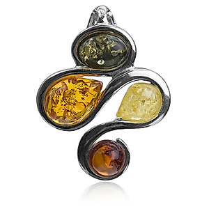 Ian and Valeri Co. Multicolor Amber Sterling Silver Pendant