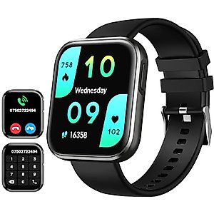 ANCwear Smart Watch for Men(Answer/Make Calls), 1.96" Fitness Tracker with Heart Rate/SpO2/Sleep Monitor/Pedometer/Calories, 120+ Sports Modes, IP67 Waterproof Smartwatch for iOS Android Phones