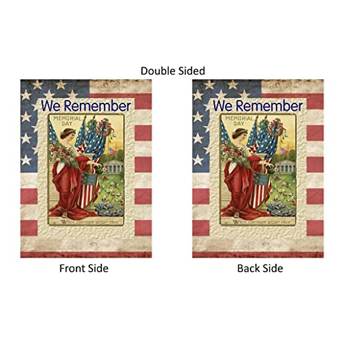 We Remember Memorial Day Flag - 12 x 18 Memorial Day Garden Flag - Memorial Day Decorations Outdoor Flag - Patriotic Garden Flags 12 x 18 Double Sided - Memorial Day Flags by Jolly Jon