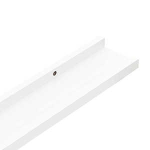 homiuse 2 Pack Floating Shelves 23.6" Wall Shelves for Bathroom Shelf Decor Floating Shelf Bracket Wall Mounted Shelves for Bedroom Picture Frame Ledge Shelves for Wall Storage Small Shelf White MDF