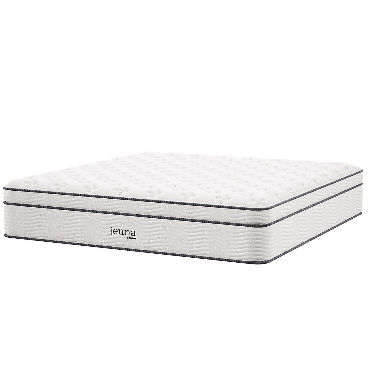 Modway Jenna 14” Innerspring and Memory Foam King Mattress With Individually Encased Coils, White