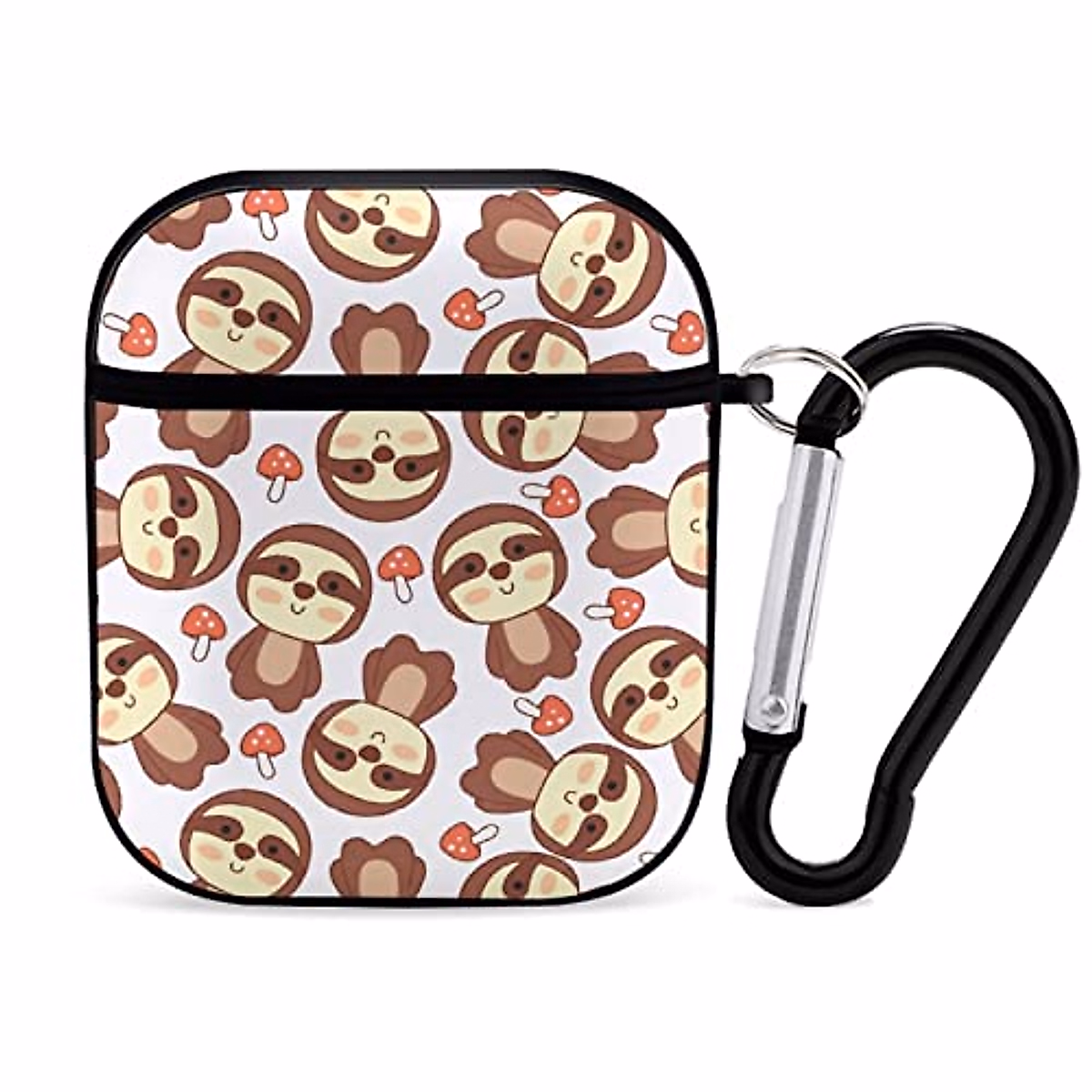 Cute Sloth and Mushroom AirPods 2 & 1 Case Cover Gifts with Keychain, Shock Absorption Soft Cover AirPods 2 & 1 Earphone Protective Case for Men Women