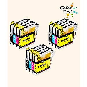 ColorPrint (12-Pack, 3BK, 3C, 3M, 3Y) Compatible LC-61 Ink Cartridge Replacement for Brother LC61 LC 61 LC-65 Used for MFC 795CW 990CW MFC-J265W MFC-J270W MFC-J410W MFC-J415W MFC J615W J630W Printer