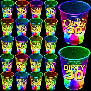 40 Pcs Glow Birthday Party Supplies,Dirty 30 Cups,Glowing Cups,Light Up Night Event Favor for 30th,Birthday Decorations(Dirty & It My Dirty 30) 16oz Flashing Cups Count (Pack of 1)