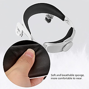 Adjustable Head Strap Headband Compatible for Oculus Quest 2 with Head Cushion Replace Elite Strap Maintain Balance and Reduce Head Pressure