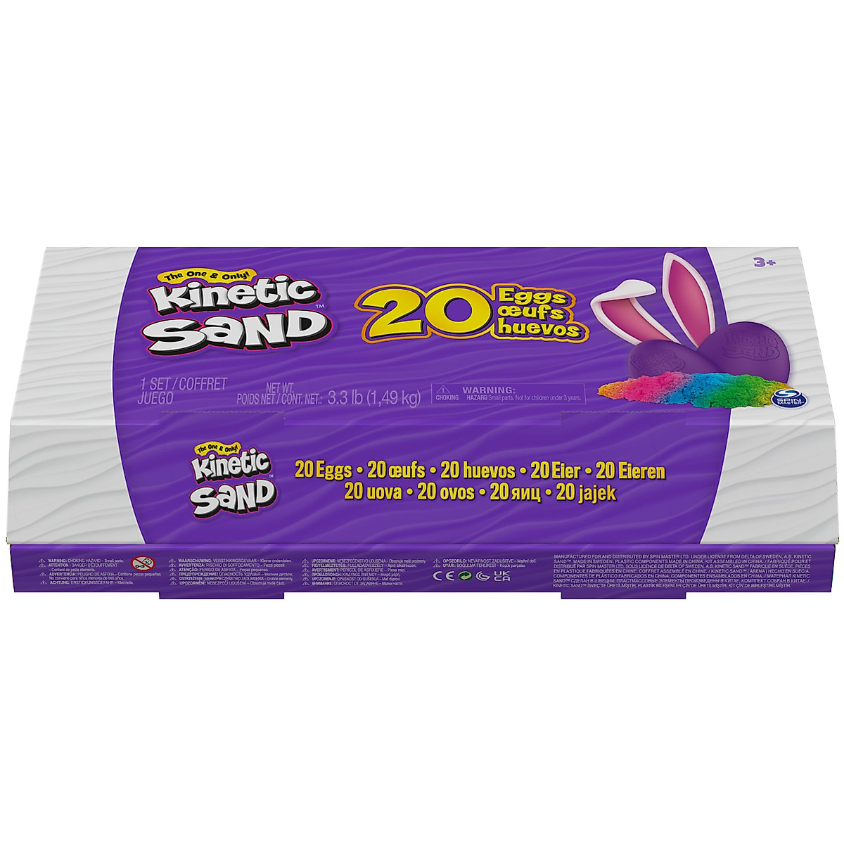 Kinetic Sand, 20-Pack Eggs with 3.3lbs Red, Yellow & Blue Play Sand for Egg Hunts, Party Favors & Goodie Bags, Sensory Toys for Kids Ages 3 and up