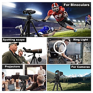 LCNCY Binocular and Spotting Scope Tripod Stand - Camera Tripod - Universal Lightweight Travel Video Tripod - Compatible with Binoculars/Spotting Scope/Telescope/Astronomy Binoculars/DSLR