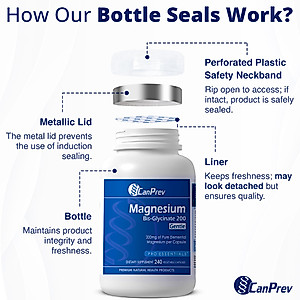 CanPrev Magnesium Bisglycinate (240 Count (Pack of 1), 200mg - Gentle)