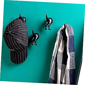 5pcs Tail Decorative Hook Dog Bum Coat Hook Punch Storage Pothook Jacket Hanger Kitchen Hook Wall Hangers Heavy Duty Belt Hanger Dog Tail Hooks Iron Metal Towel Rack