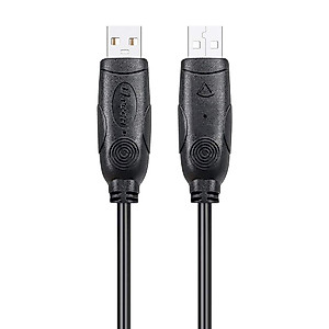 DTech USB to USB Null Modem Cable Serial RS232 Data Communication Transfer File Between 2 PCs Prolific Chip Supports Windows 11 10 8 7 XP Mac (6 Feet, Black)