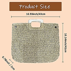 Straw Beach Bag,Women Hobo Summer Woven Large Handbags Straw Tote Bag (Light brown)