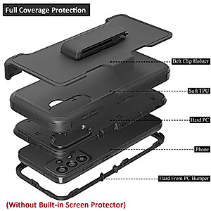 TMIDVFV Compatible with Samsung Galaxy A14 5G Case, with Belt Clip Holster Heavy Duty Rugged Shockproof Full Body Protection Kickstand Phone case for Samsung Galaxy A14 5G (Black)