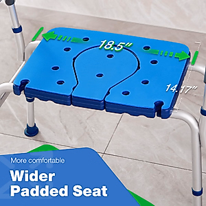 𝗚𝗿𝗲𝗲𝗻𝗖𝗵𝗶𝗲𝗳 𝗕𝗮𝗿𝗶𝗮𝘁𝗿𝗶𝗰 𝗦𝗵𝗼𝘄𝗲𝗿 𝗖𝗵𝗮𝗶𝗿 𝟳𝟬𝟬𝗹𝗯 Heavy Duty Shower Bench with Extra Wide Seat, Large Shower Seat with Handles for Inside Shower for Elderly Disabled Obesity