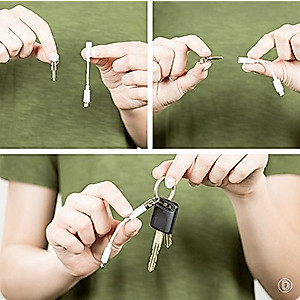 Dongle Dangler 3.5mm Headphone Jack Adapter - Compatible with iPhone 15/15 Pro/ 14/14 Pro/13/13 Pro/12/12 Pro/11/11 Pro/X/Xr/Xs/SE (Keychain 1-Pack)