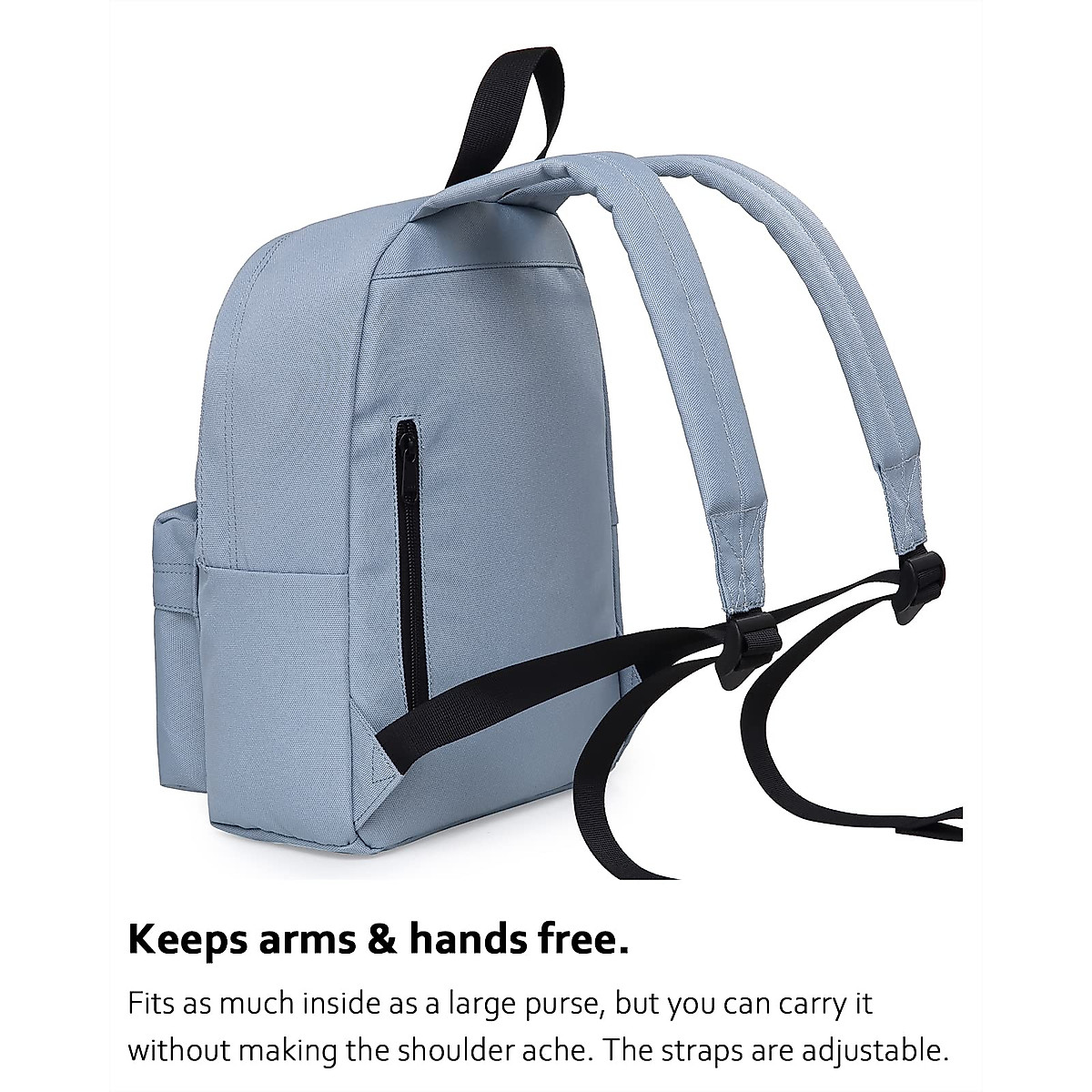 HotStyle SIMPLAY+ Classic Mini Backpack Small Travel Bag, Plain, Light Grey