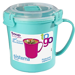 Sistema Microwave Plastic Soup Mug, 2.8 Cup, Medium