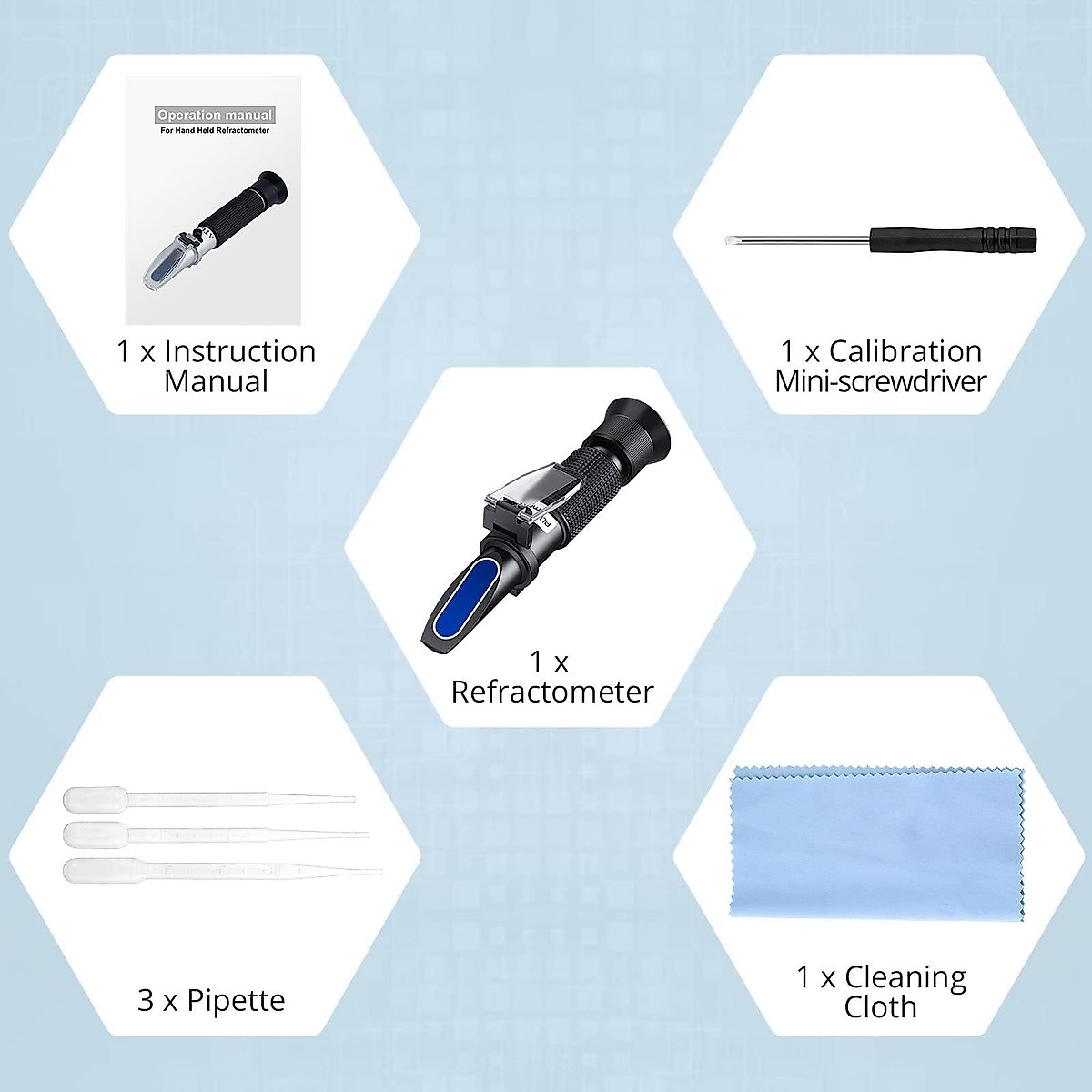 ALLmeter Brix Refractometer with ATC Dual Scale Specific Gravity 1.000-1.130 and Brix 0-32% Digital Handheld Homebrewing Tool for Beer and Wine Makers Homebrew Brix Meter Fruit Sugar Content