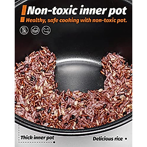 MOOSUM Electric Rice Cooker with One Touch for Asian Japanese Sushi Rice, 5-cup Uncooked/10-cup Cooked, Fast&Convenient Cooker with Steamer, Stainless Steel Housing and Auto Warmer