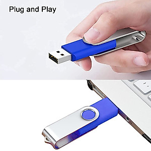 5 Pack 64GB USB Flash Drives, USB 2.0 Thumb Drives Jump Drive Pen Drive Bulk Memory Sticks Zip Drives Swivel Design (64G, 5Pcs, Mixed Color)