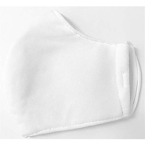 (5 Pack) Reusable and Washable Cotton 3 Layer Face Mask Adult - White