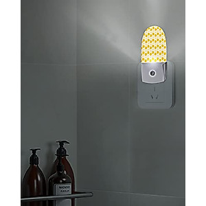 Womenfocus Night Light, Geometric Honeycomb Hexagon Yellow Night Light for Kids, Night Lights for Bedroom Decor Bathroom Decor, Night Lights Plug Into Wall, LED Light Energy Efficient Wall Lights