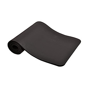 BalanceFrom All-Purpose 1-Inch Extra Thick High Density Anti-Tear Exercise Yoga Mat with Carrying Strap (Black)