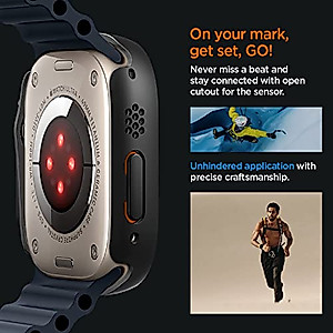 Spigen Thin Fit 360 Designed for Apple Watch Ultra 2/Apple Watch Ultra Case with Tempered Glass Screen Protector for Apple Watch Ultra 49mm Case - Black