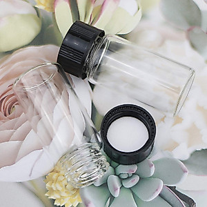 14pcs 5ml Mini Clear Glass Bottle Vials and Plastic Cap Small Essential Oil 1/6 oz Small Liquid Sample Vial Leak-Proof Vial