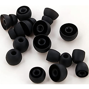 A-Focus 16 Pairs 3.8mm Inner Hole Ear Tips Fit Most in-Ear Earbuds ( Inner Hole 3.8mm -4.5mm ), Replacement Silicone Eartips Compatible with Beats Flex WF-1000XM4 and Powerbeats Pro, Black