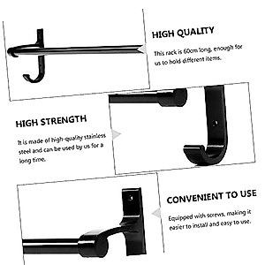 Garneck Watering Can Hanger Stainless Storage Stand Convenient Kettle Storage Rack Sturdy Towel Holder Storage Shelves Towel Rack Hand Towel Ring Towel Organizer Towel Storage Rack Black