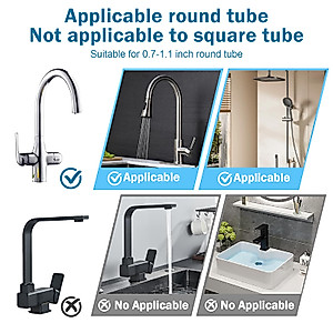 CAGSIG Kitchen Sink Faucet Organizer, Faucet Storage Rack with Drain Tray & Towel Rack, Multi-Function Sponge Holder Faucet Storage Rack for 0.7-1.1 Inch Round Water Pipes Silver-Left