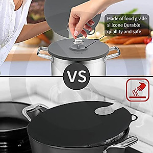 Hescred Sous Vide Precision Cooker Silicone Lids, Fits up to 11 pot, Compatible with Anova Culinary Sous Vide Precision Cookers, Prevent Water Evaporation and Retain Flavor (Gray)