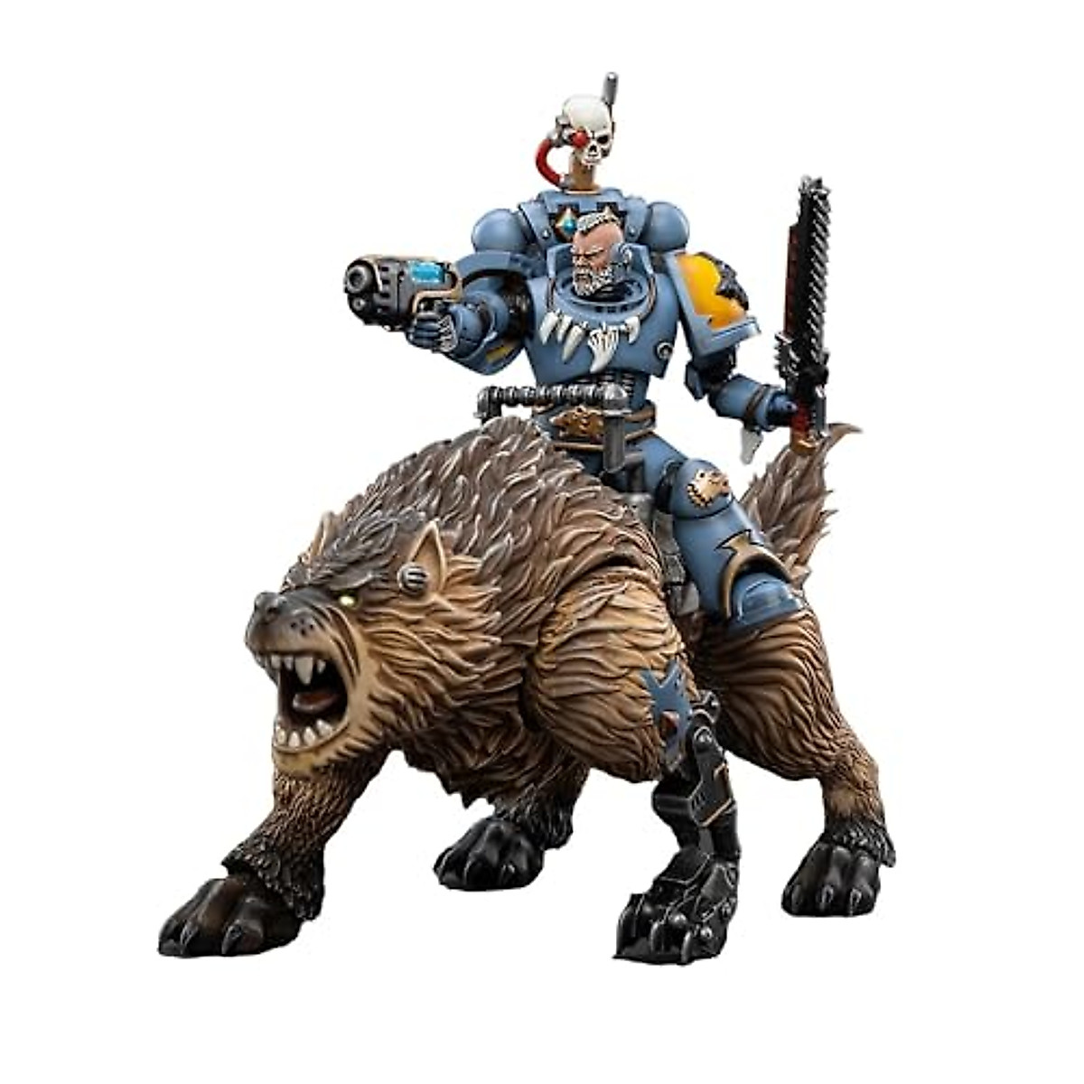 BLOOMAGE JOYTOY (BEIJING) TECH Warhammer 40K: Space Wolves Thunderwolf Cavalry Biane 1:18 Scale Action Figure, Multicolor