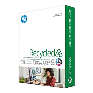 HP Printer Paper | 8.5 x 11 Paper | 30% Recycled Paper | 1 Ream - 500 Sheets | 92 Bright | Made in USA - FSC Certified |112100R