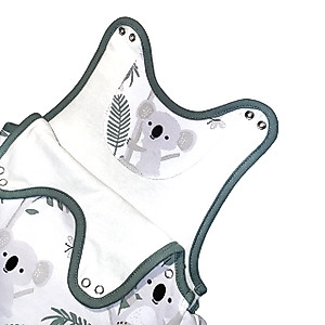 Rey & Shay Sleep Sacks - 100% Cotton Super Soft Baby Wearable Sleeping Bag, 6-18 Month, 1.5 TOG. (Green Koala)