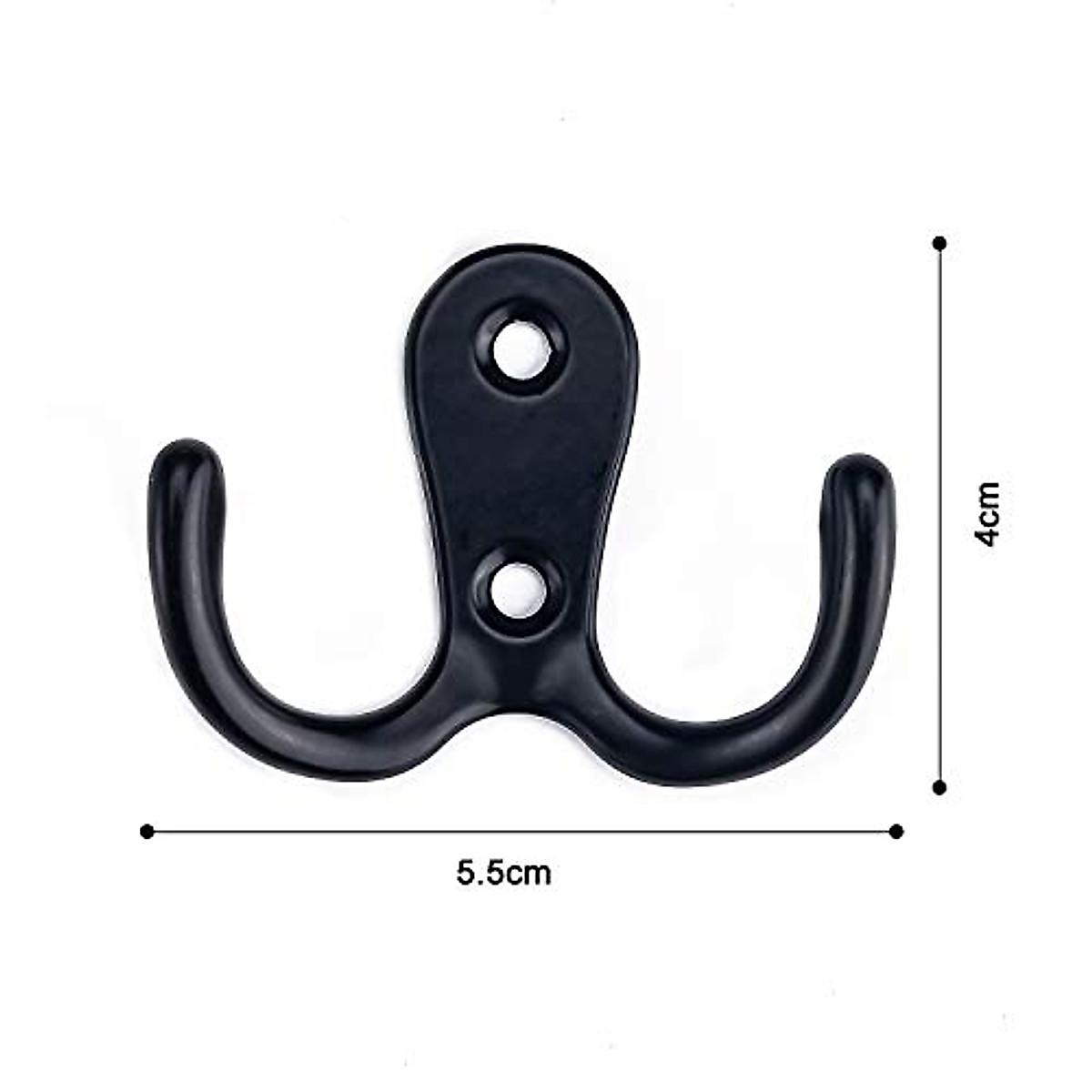 Bligo 16 Pack Black Coat Hooks - 8 Double Hooks and 8 Single Hooks for Hanging Towel Hat Bag, Heavy Duty Wall Mounted Coat Hanger with Screws for Bathroom Kitchen