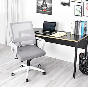 neo chair Office Swivel Desk Ergonomic mesh Adjustable Lumbar Support Computer Task Back armrest Home Rolling Women Adults Men Chairs Height Comfortable Gaming Guest Reception (Black)