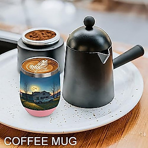 WYUSPGK 304 Stainless Steel Insulated Cup, An Old Abandoned House Print Smooth Rim, Durable & Reusable - Perfect for Office, Home, And Travel