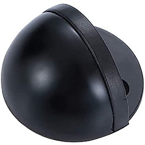 5PCS Double-Sided Adhesive Tape No Need to Drill Doorstop, Stainless Steel Half Dome Floor Door Stop Black Finish Door Stoppers by TPOHH