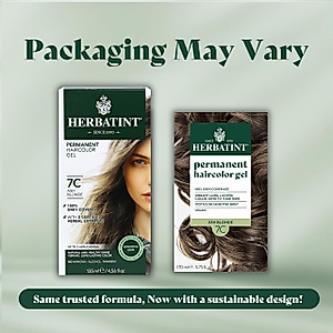 Herbatint Permanent Hair Dye For Women - 7C Ash Blonde - For Up To 100% Gray Coverage of Resistant Gray Hair - Ammonia-Free, Alcohol-Free & Vegan - Salon Influenced Hair Color 5.75 fl oz