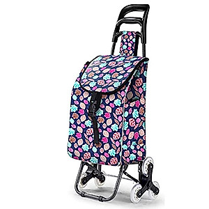 Shopping Trolley on Wheels Multi Function Shopping Cart Seniors Groceries Trolley, Eight Rounds Crystal Wheel, Climbing Stairs Small Cart Handcart, 35 Kg Load Storage Hand Trucks,#4 ,Shopping Trol