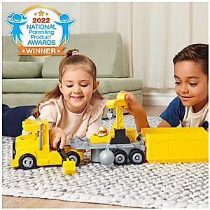 Paw Patrol, Rubble 2 in 1 Transforming X-Treme Truck with Excavator Toy, Crane Toy, Lights and Sounds, Action Figures, Kids Toys for Ages 3 and up