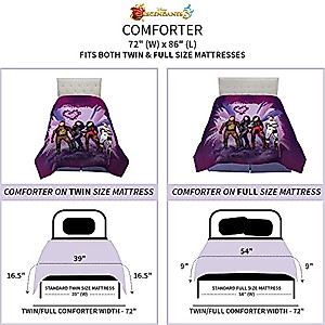 Franco Kids Bedding Super Soft Reversible Comforter, Twin/Full, Disney Descendants 3