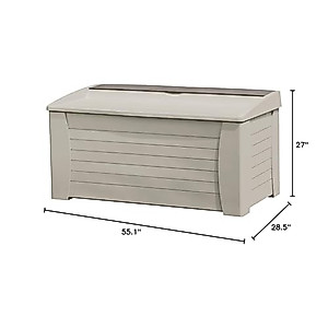 Suncast 127 Gallon Outdoor Resin Deck Storage Box, Taupe