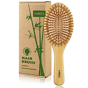 MRD Hair brush, Natural Bamboo Paddle Detangling Hairbrush, Massage Scalp Thick/Thin/Curly/Dry Hair For Women & Men Yellow